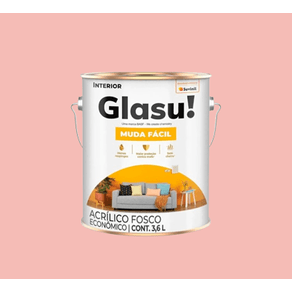 Tinta Acrílica Econômica Fosca Muda Fácil Bicho de Pé 3,6L Glasu ...