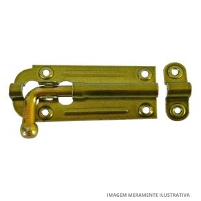 Ferrolho Redondo 5" Aço Latonado Ouro Preto | Casa+Fácil - casamaisfacil