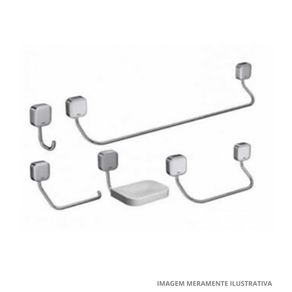 Kit De Acessórios Para Banheiro Zip 5 Peças Quadrado Incepa | Casa ...
