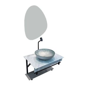 Conjunto L60CR/PPQT Dallas Gabinete e Espelho Para Banheiro 60cm ...