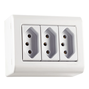 Tomada Tripla Sobrepor 20A 57304/028 Branca Tramontina | Casa+Fácil ...